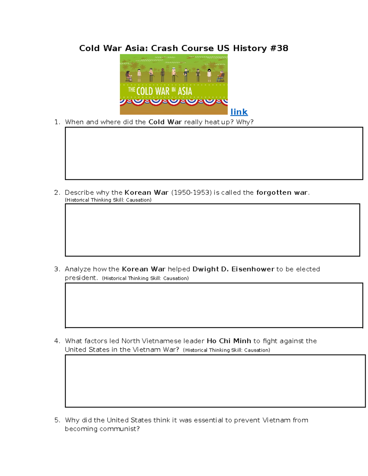 Crash Course 38: The Cold War in Asia and Its Key Events - Studocu