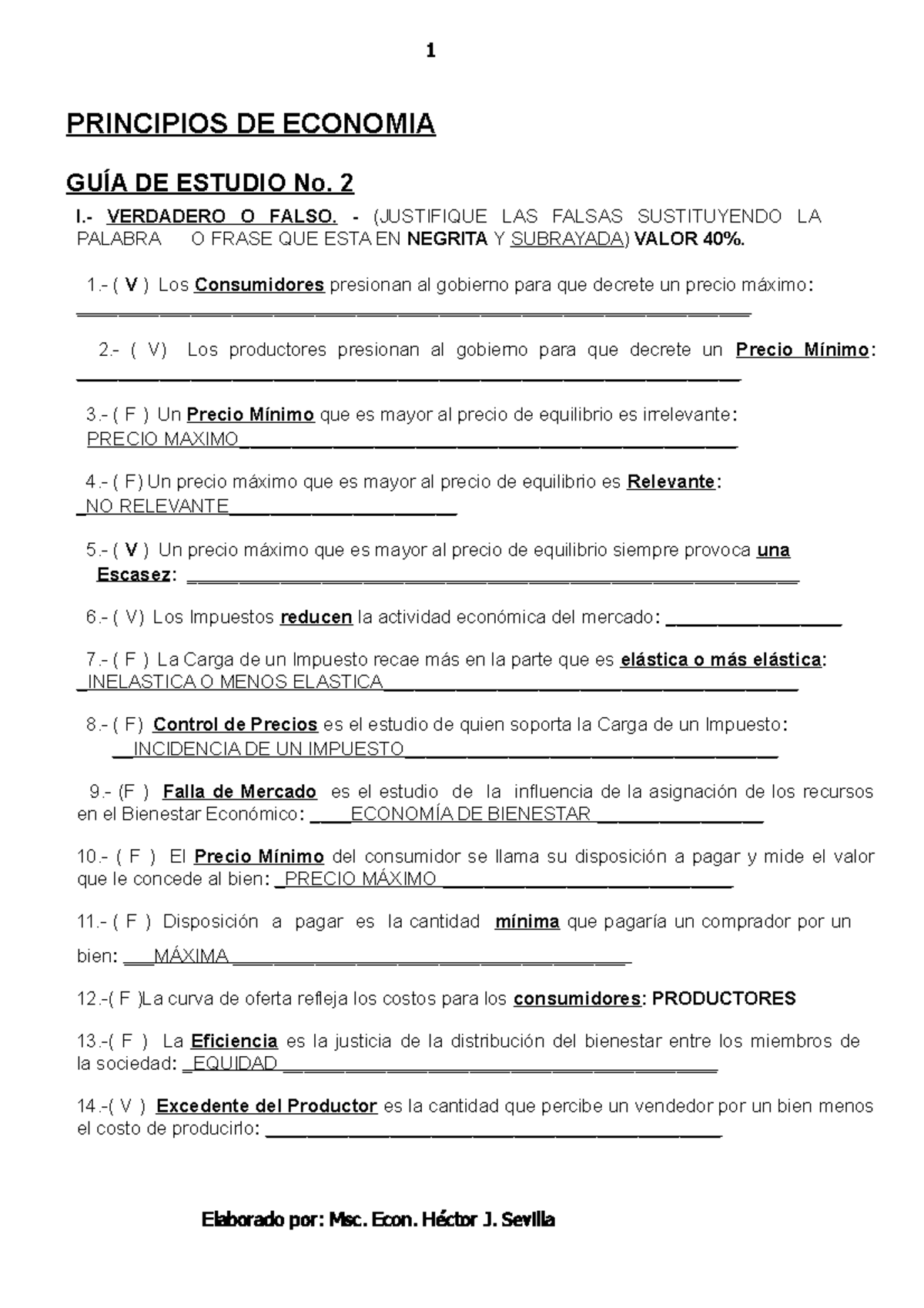 Guía Principio De Economía, ll Parcial - 1 PRINCIPIOS DE ECONOMIA GUÍA DE ESTUDIO No. 2 I ...