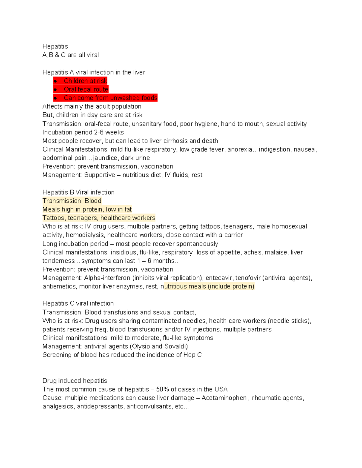 Hepatitis Lecture Notes (A, B & C) - Study Prep Guide - Studocu