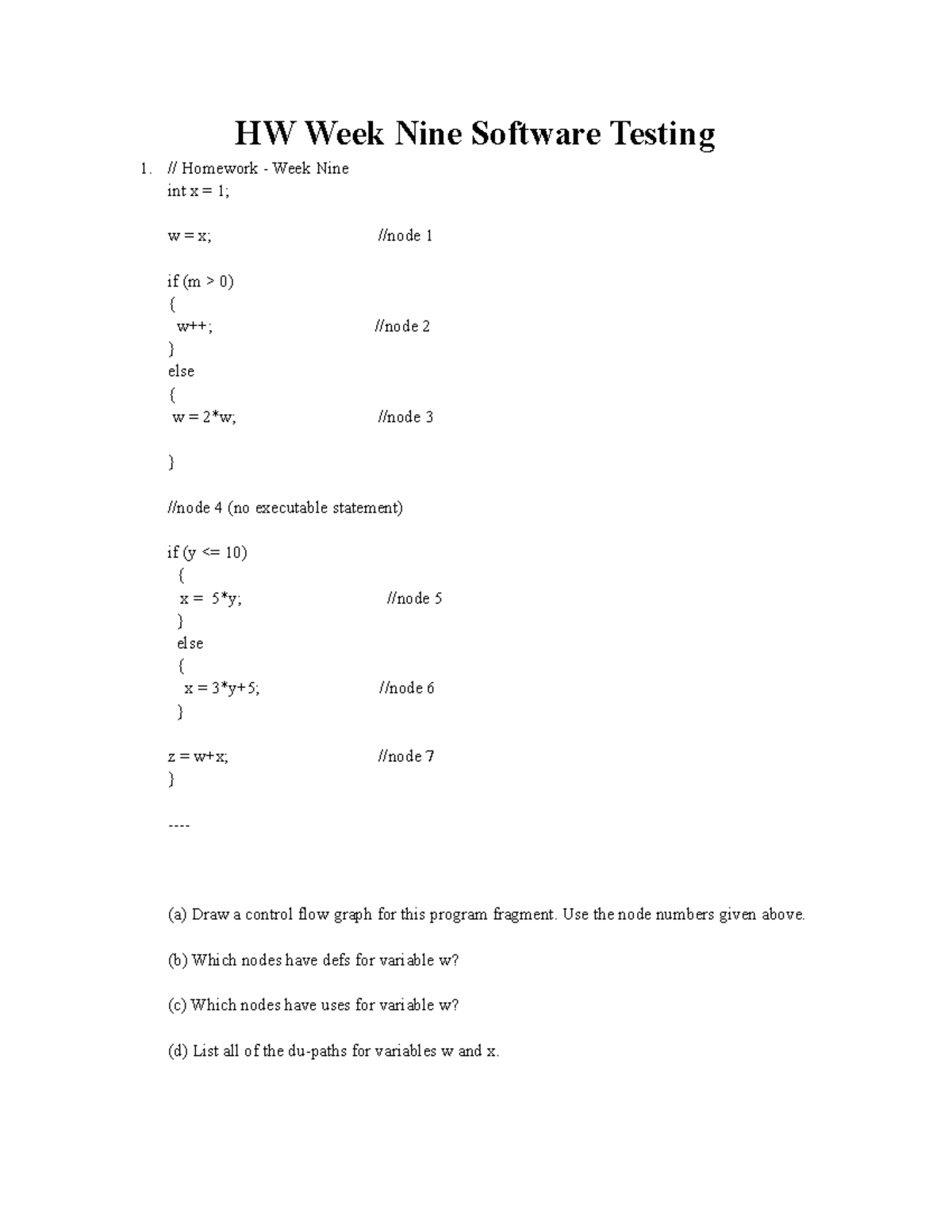 Homework 9 Software Testing - HW Week Nine Software Testing // Homework ...