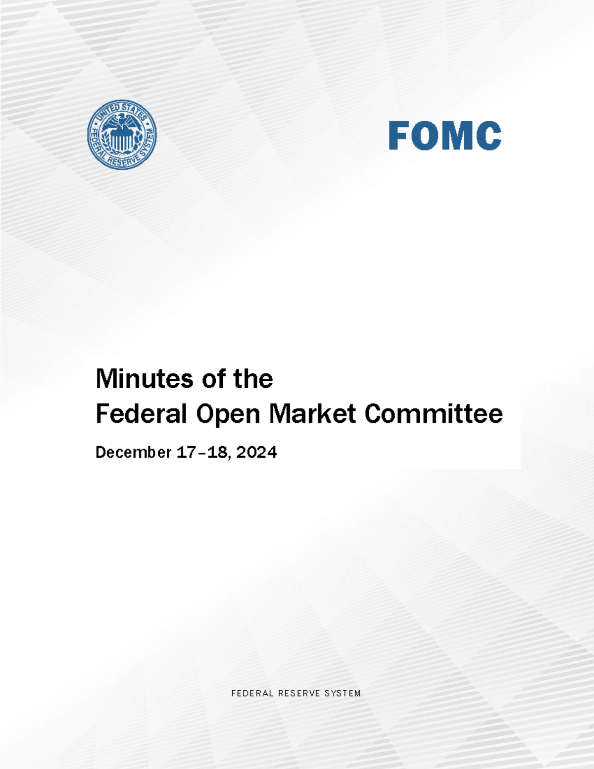 Fomcminutes 20241218 - FOMC meeting details - FOMC F E D E R A L R E S ...