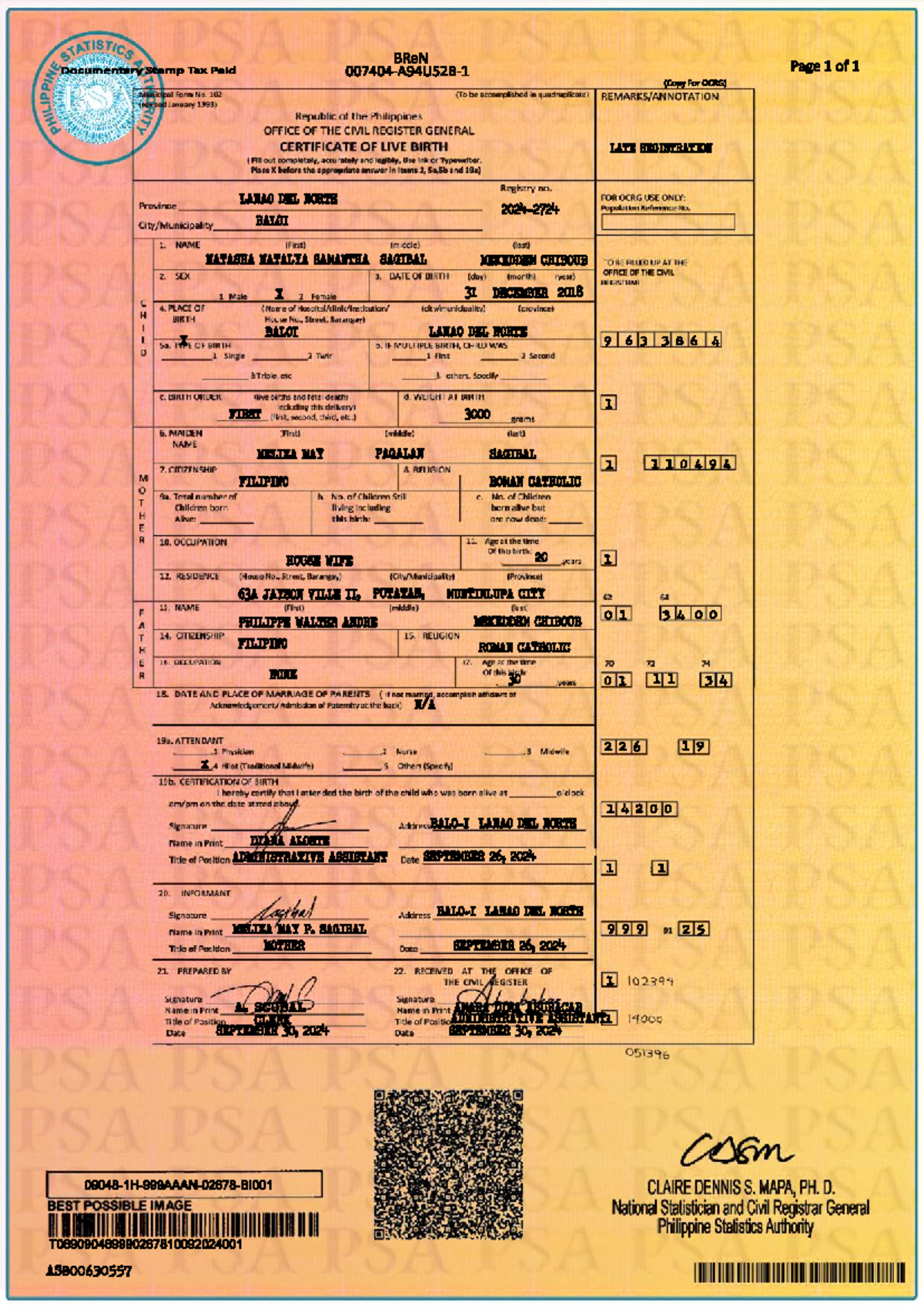 Documentary Stamp Tax Paid - BRe N 007404A94U52B1 - Studocu