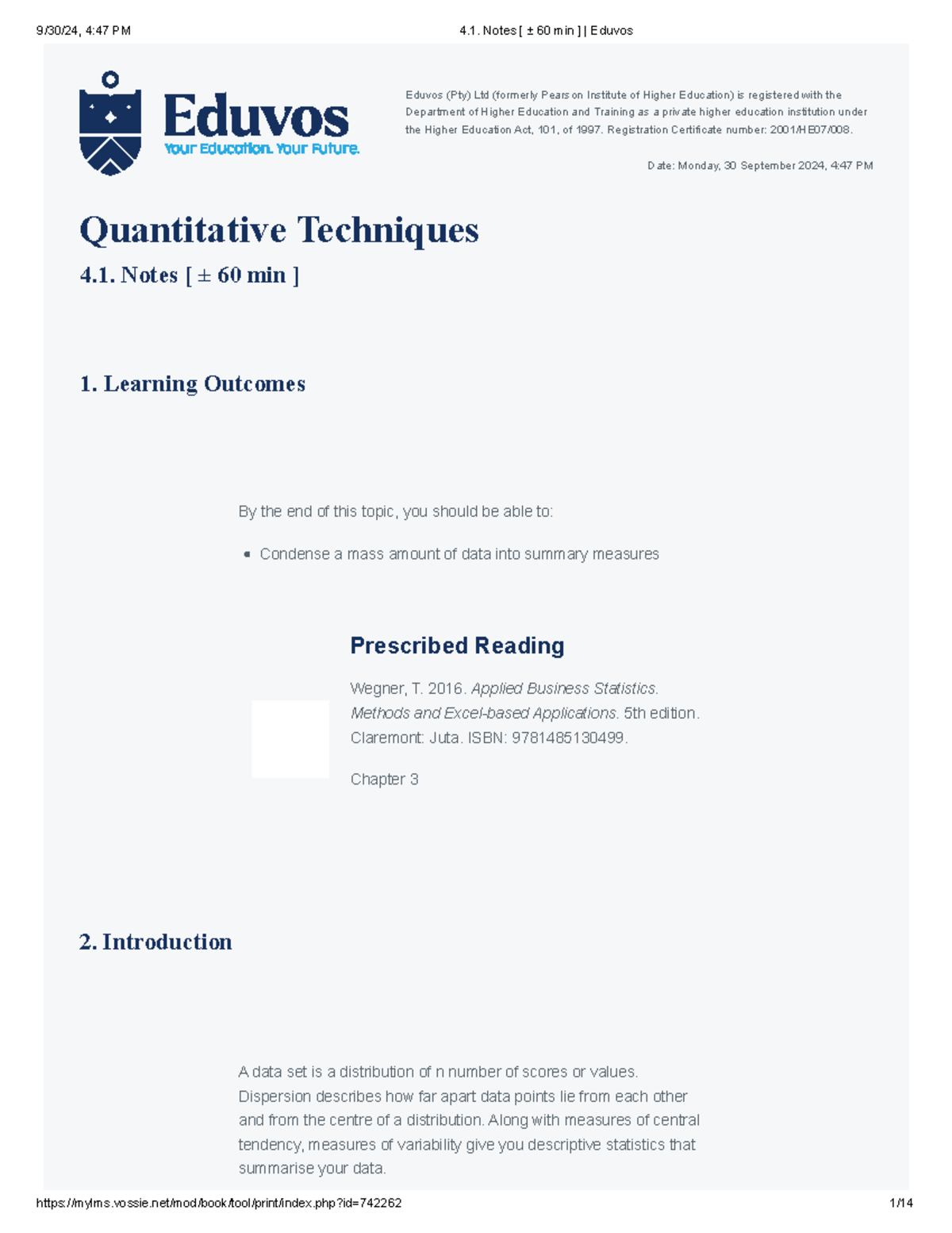 4.1. Notes [ ± 60 min ] Eduvos - Eduvos (Pty) Ltd (formerly Pearson ...
