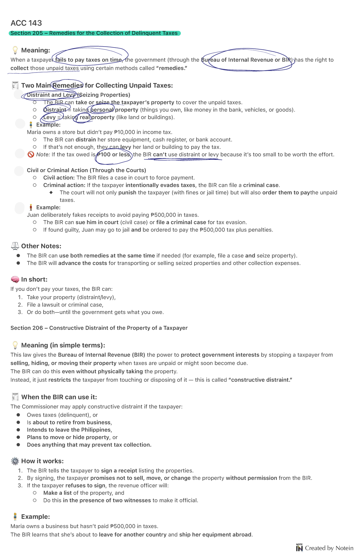 ACC 143 Section 205 Remedies for Delinquent Tax Collection Explained ...