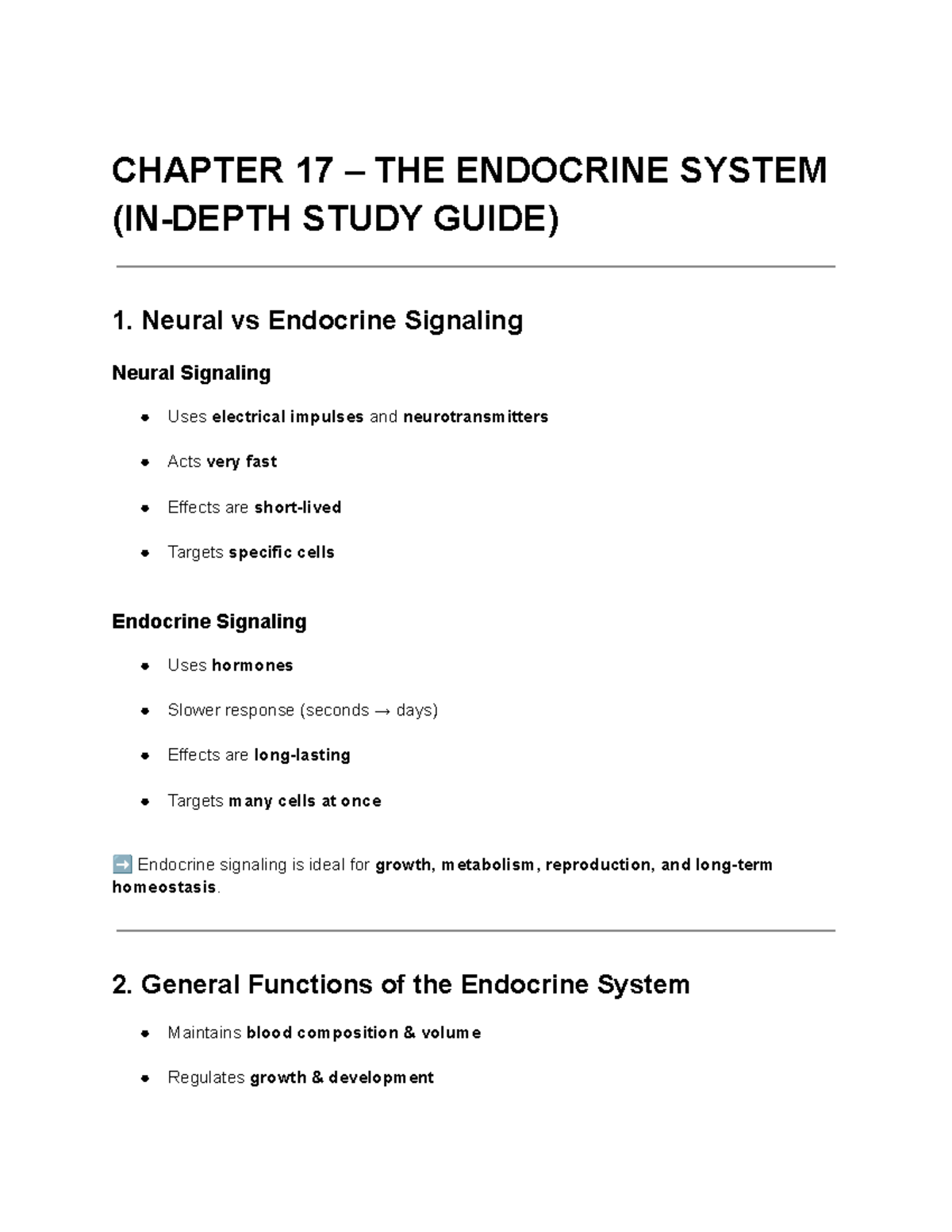 CHAPTER 17 ENDOCRINE SYSTEM STUDY GUIDE & PRACTICE QUESTIONS - Studocu