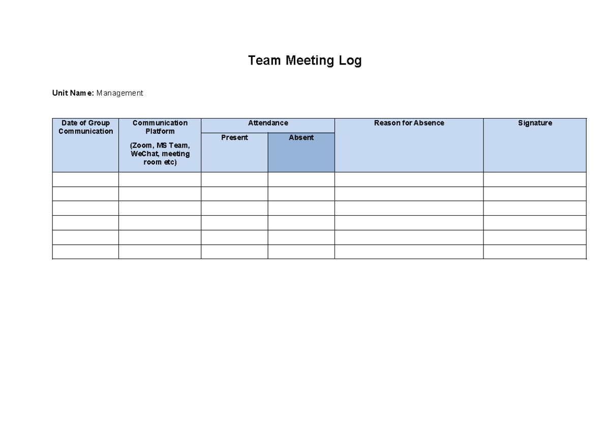 Team Meeting Log - CLC- Nguyen LY KE TOAN (TA) ENGL5320 LT - English ...