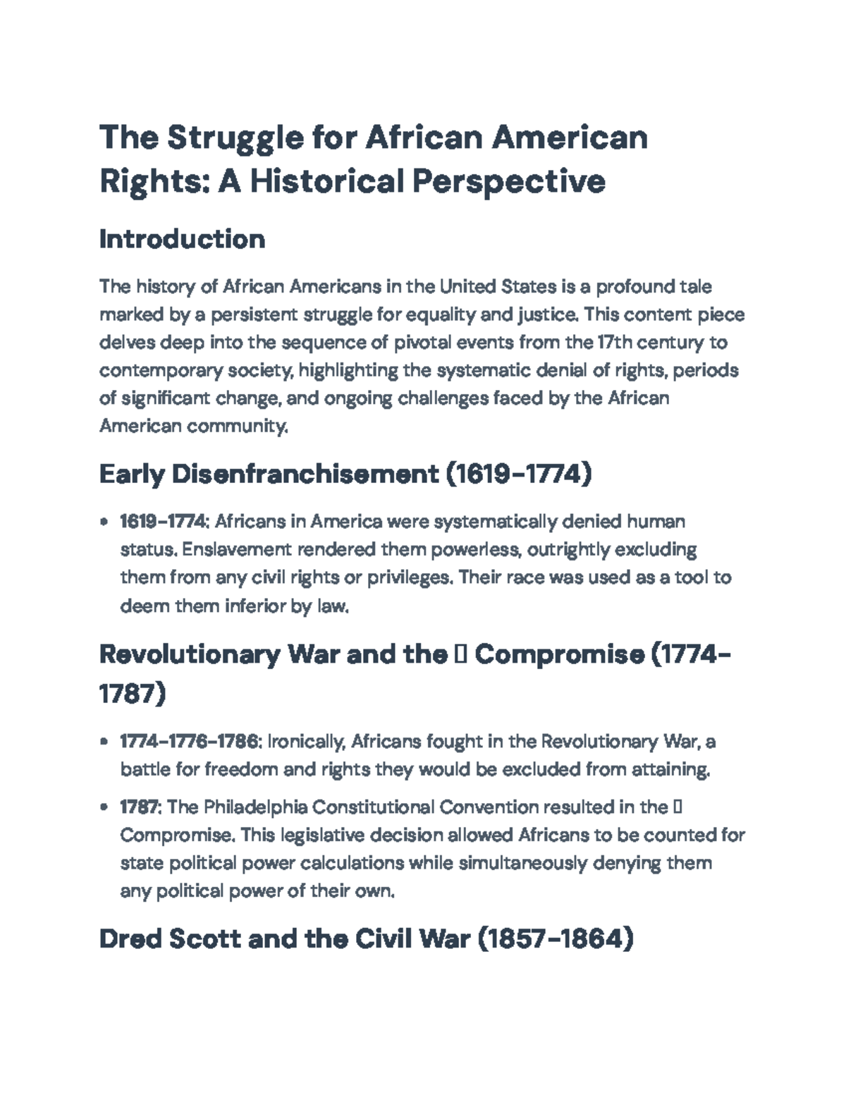 The Struggle for African American Rights: A Comprehensive Historical ...