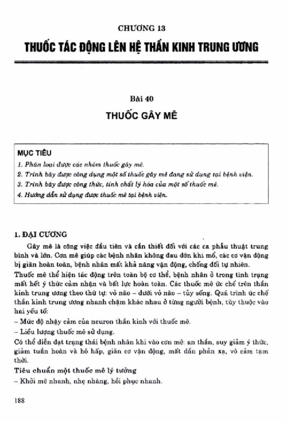 Hướng Dẫn Thuốc Gây Mê & Kích Thích Thần Kinh Trung Ương - Bài 40 - Studocu