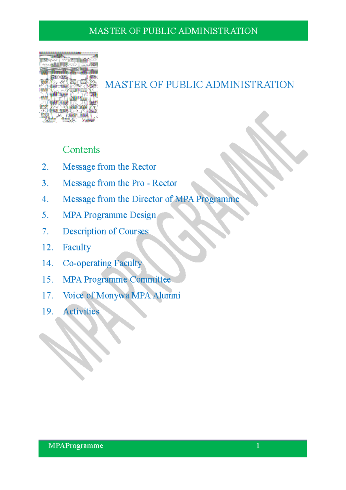MPA Hand 20 - This is guidebook - ####### + MASTER OF PUBLIC ...