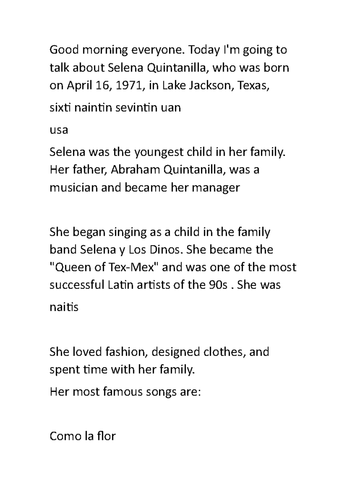 Selena Quintanilla: A Tribute to the Queen of Tejano Music - Studocu
