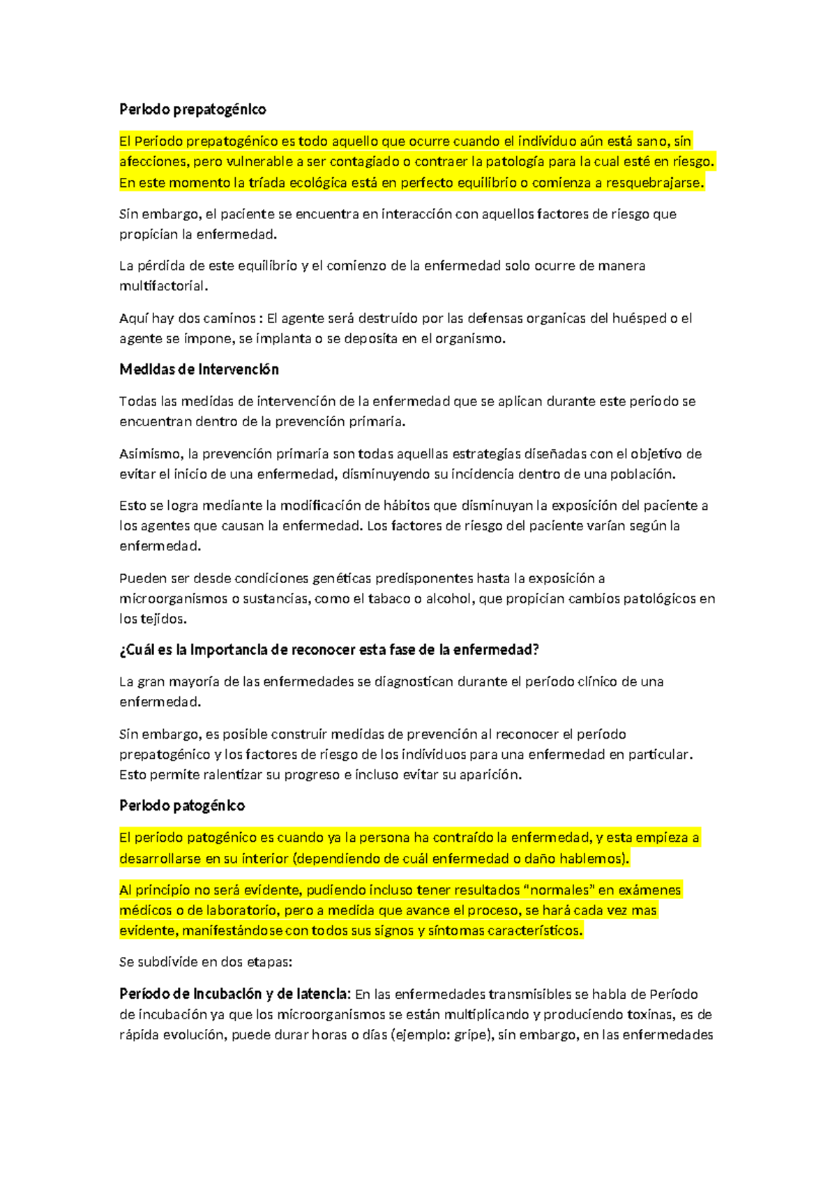 Análisis del Periodo Prepatogénico en la Salud y Prevención Primaria ...