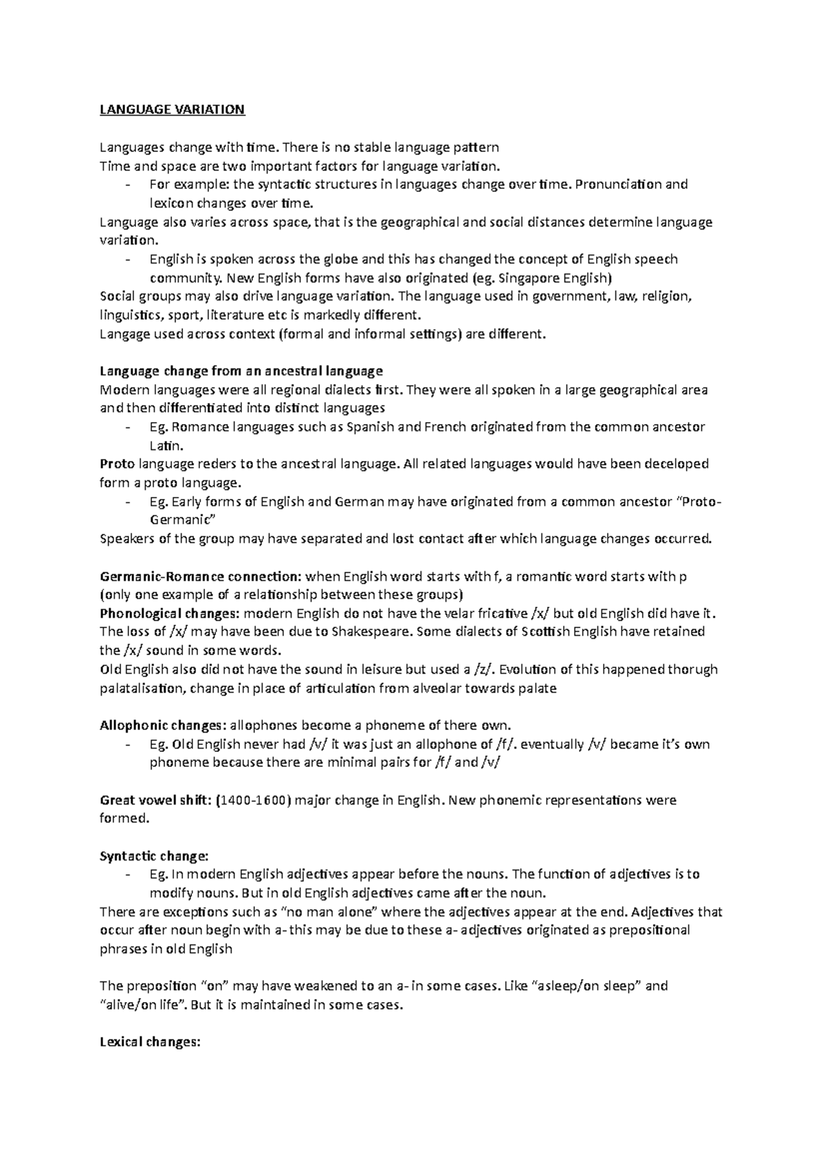 Module 12 Language Variation - LANGUAGE VARIATION Languages change with ...