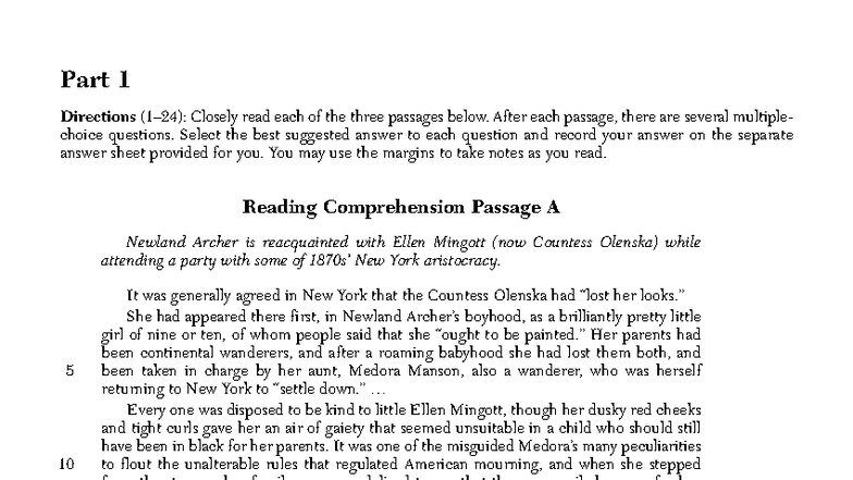Regents Exam in ELA (Common Core) June 2015 Reading Comprehension ...