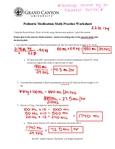 Pediatric Medication Math Practice Worksheet (Final Exam) - Studocu