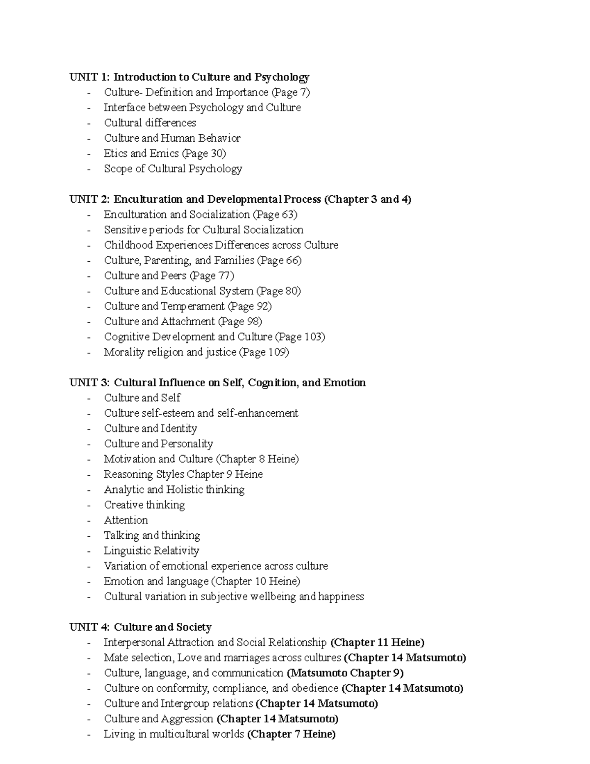 Cultural Notes: Final Exam Review for Psychology 101 - Studocu