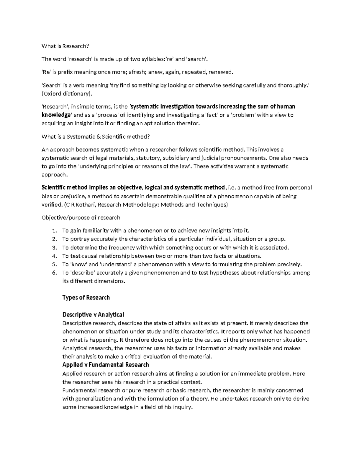 Research Methodology: Understanding Key Concepts and Types - Studocu