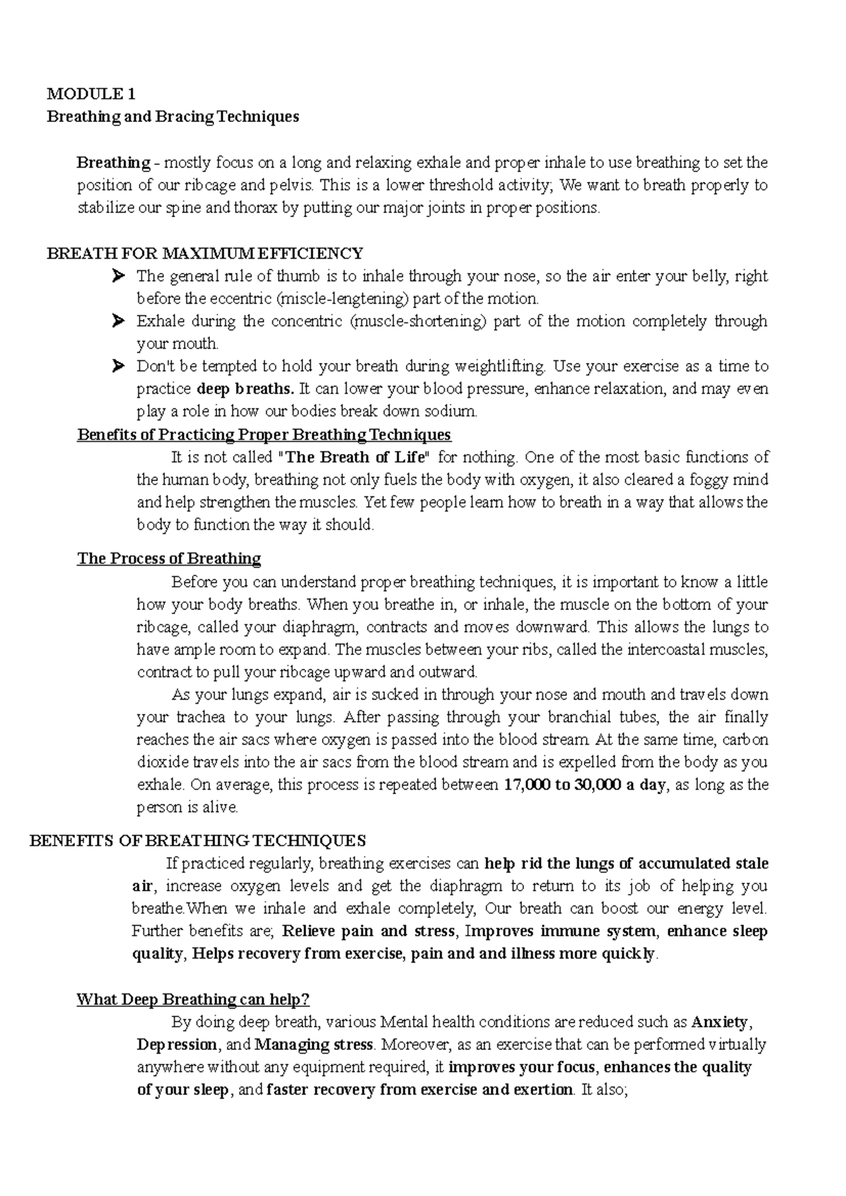 Breathing and Bracing Techniques for Safe Weight Training (Module 1 ...