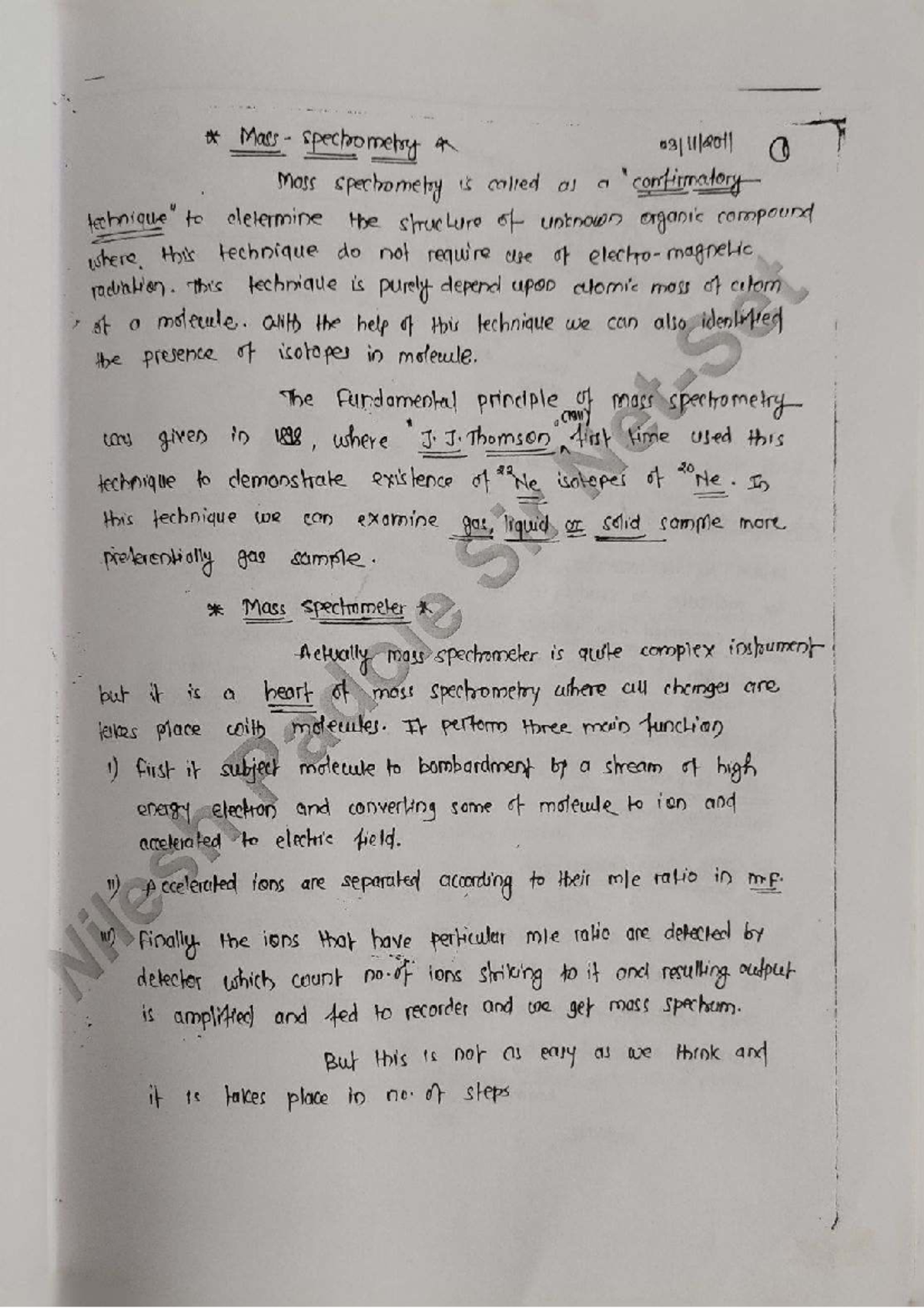 Mass Spectrometry - Comprehensive Notes on Principles and Applications ...