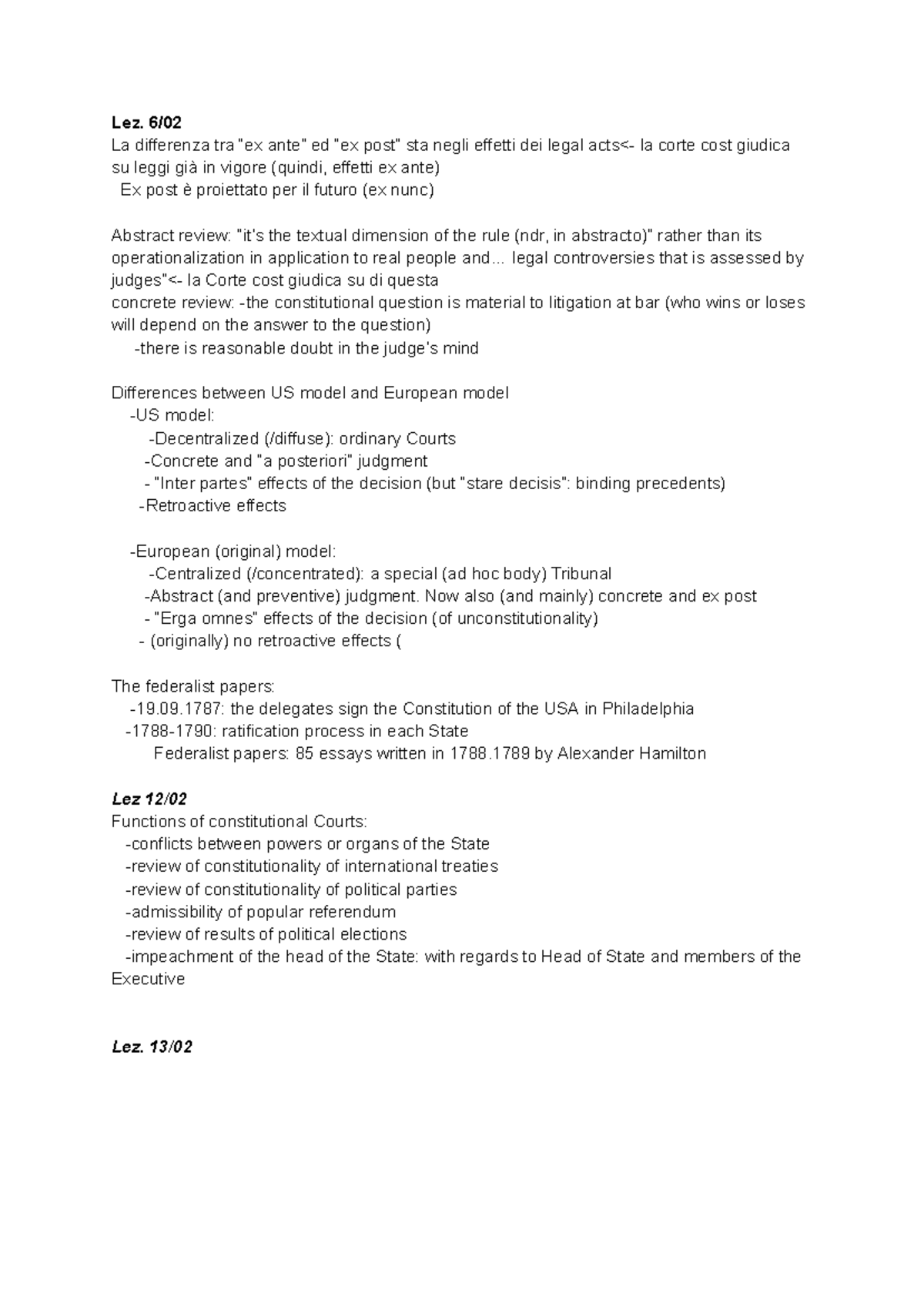 Constitutional 2 - Documenti Google - Lez. 6/ La differenza tra “ex ...