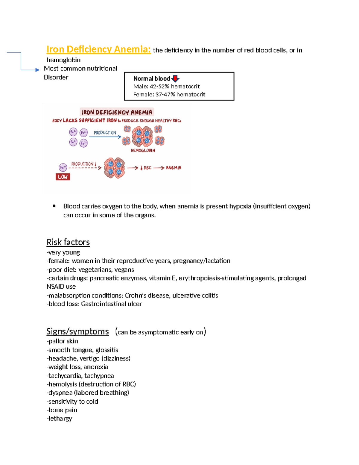 Iron deficiency anemia - Iron Deficiency Anemia: the deficiency in the ...