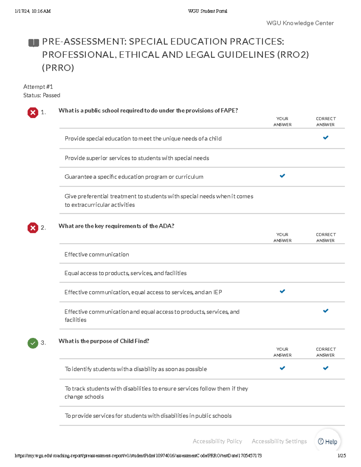 Pre-Assessment: Special Ed Practices & Guidelines (RRO2) - Studocu