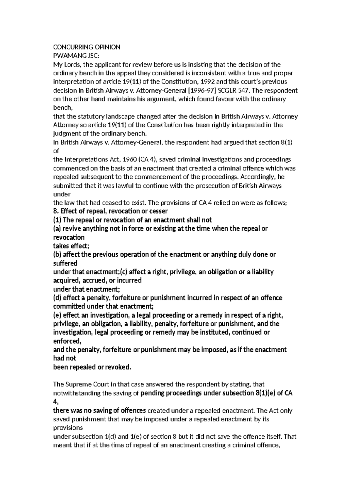CONCURRING OPINION PWAMANG JSC: Analysis of Article 19(11 ...