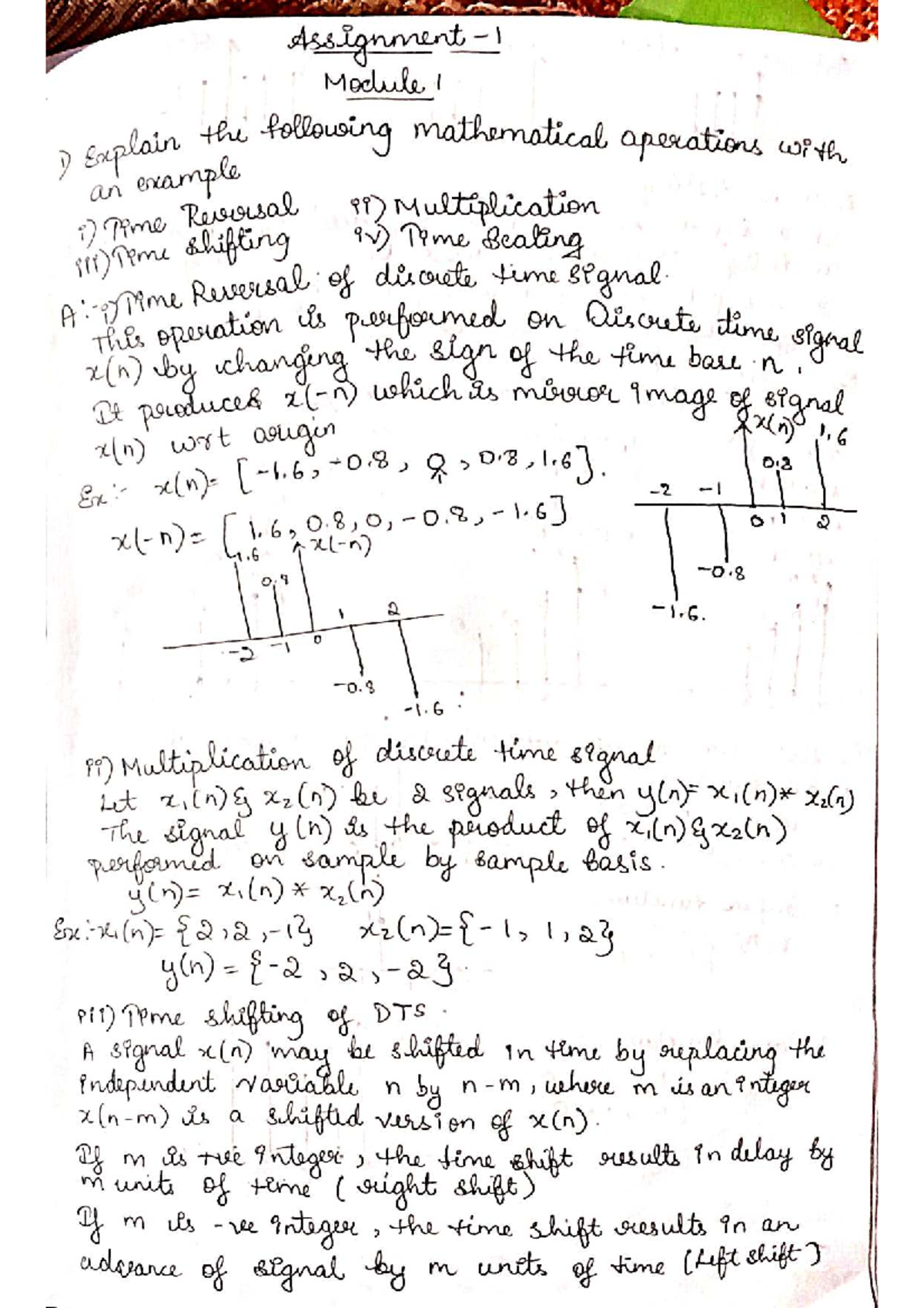 Module 1: Mathematical Operations on Discrete Time Signals - Studocu