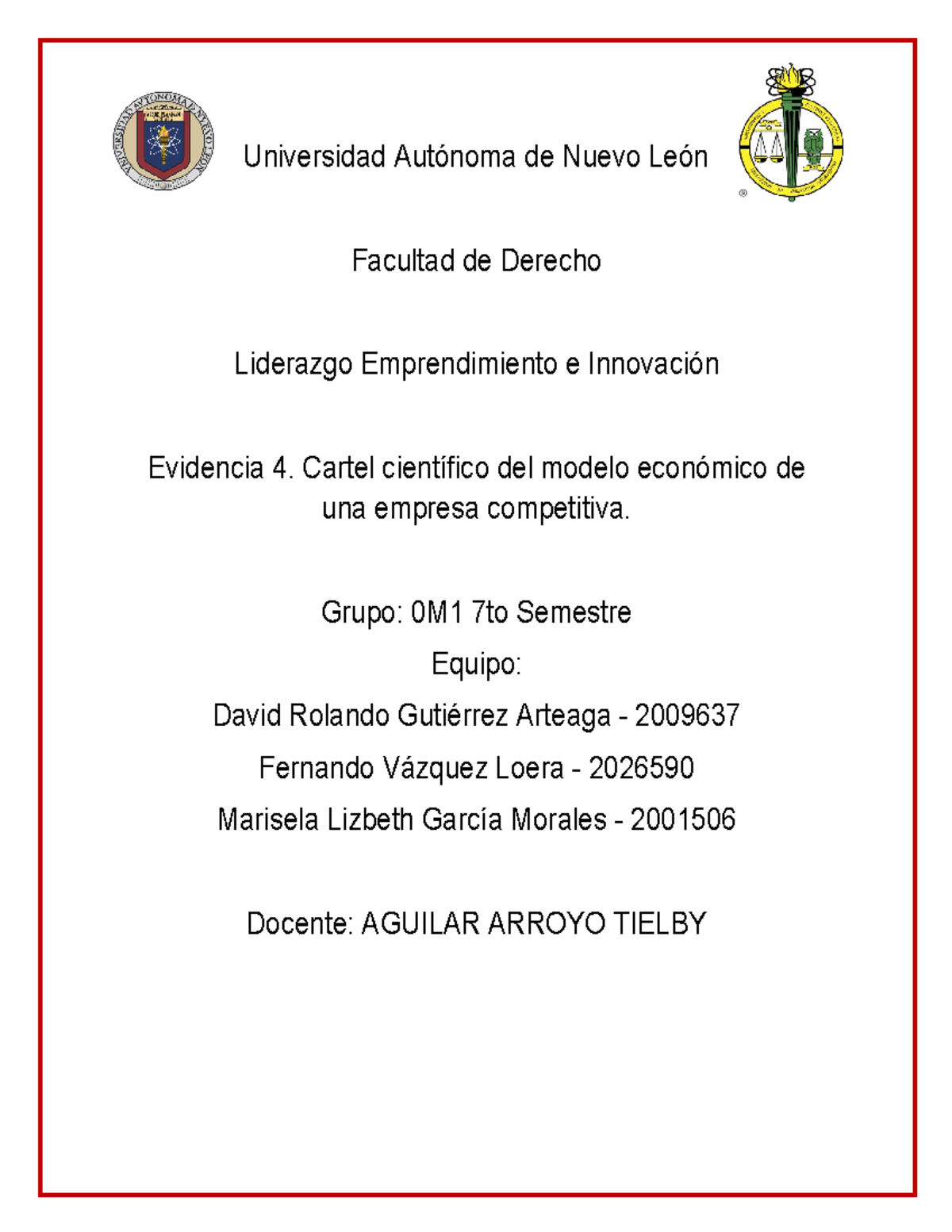 Evidencia 4 Cartel Científico Del Modelo Económico De Una Empresa