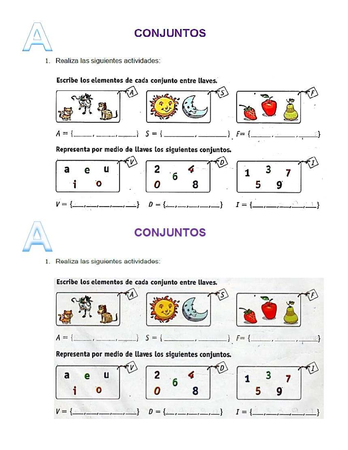 Conjuntos 3° - Actividades y Relaciones entre Conjuntos - Studocu