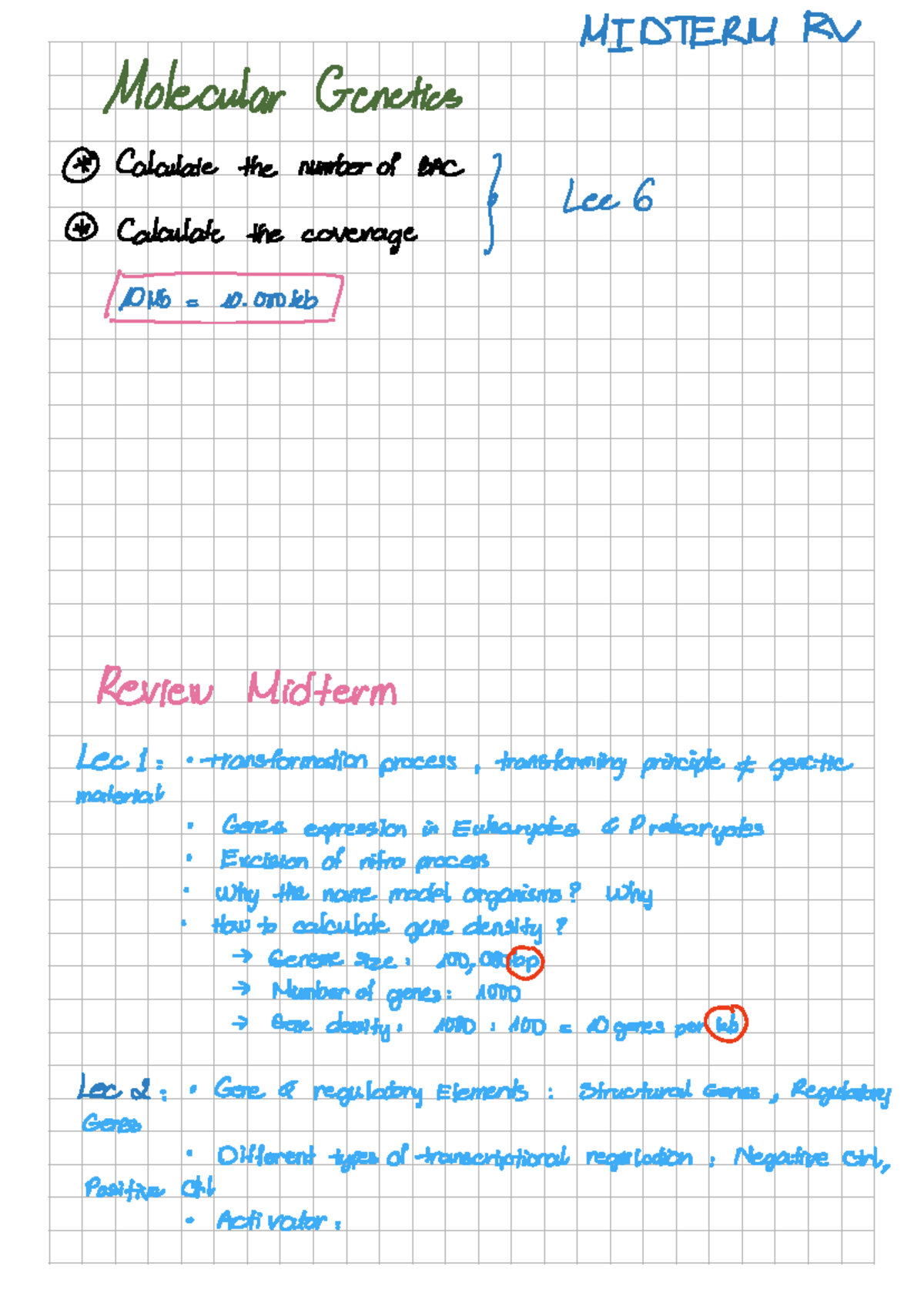 Midterm Review: Molecular Genetics Concepts and Techniques (MG) - Studocu