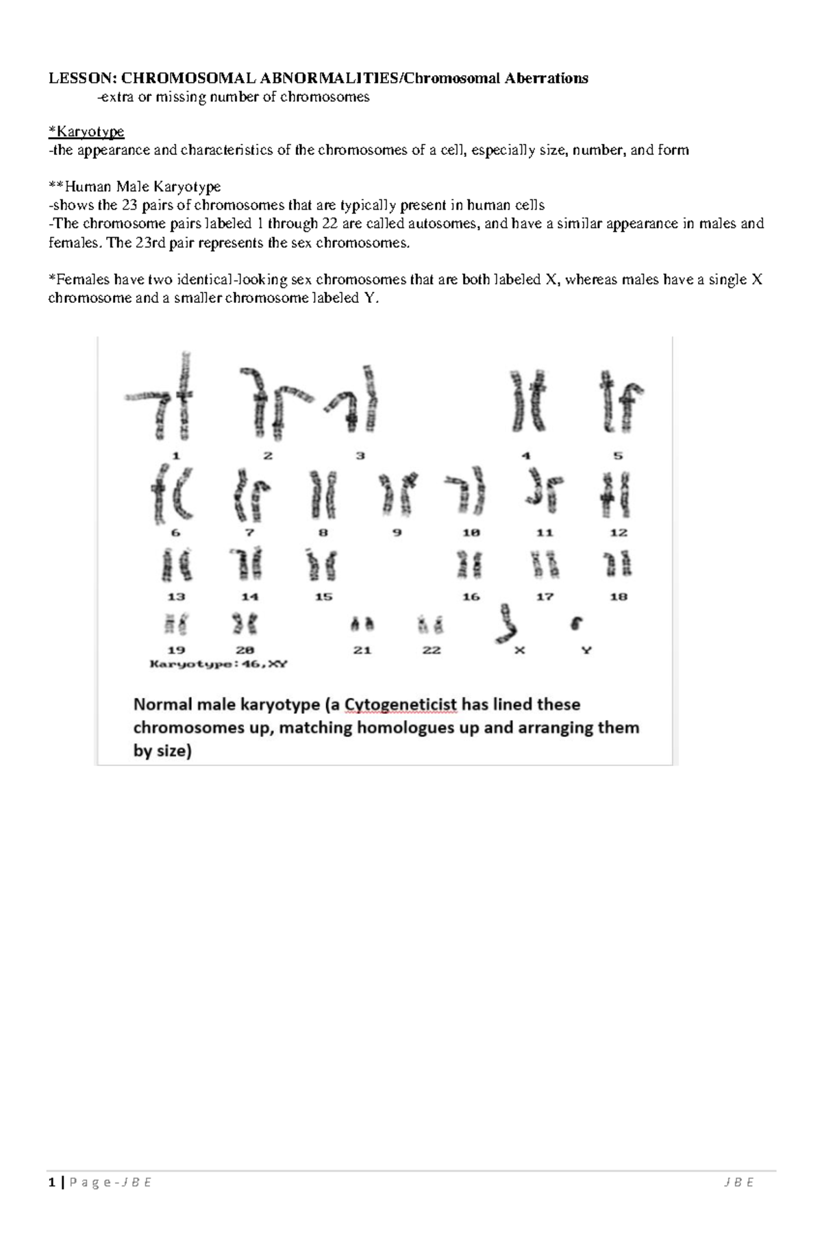 GEN 101: Lesson on Chromosomal Abnormalities and Nondisjunction - Studocu