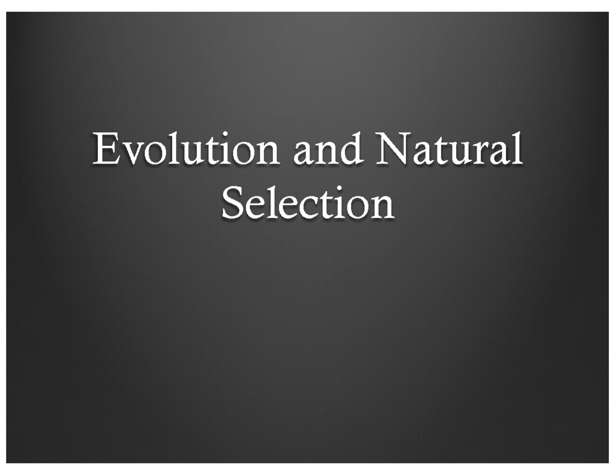Evolution and Natural Selection: Key Concepts and Misconceptions (BIO ...