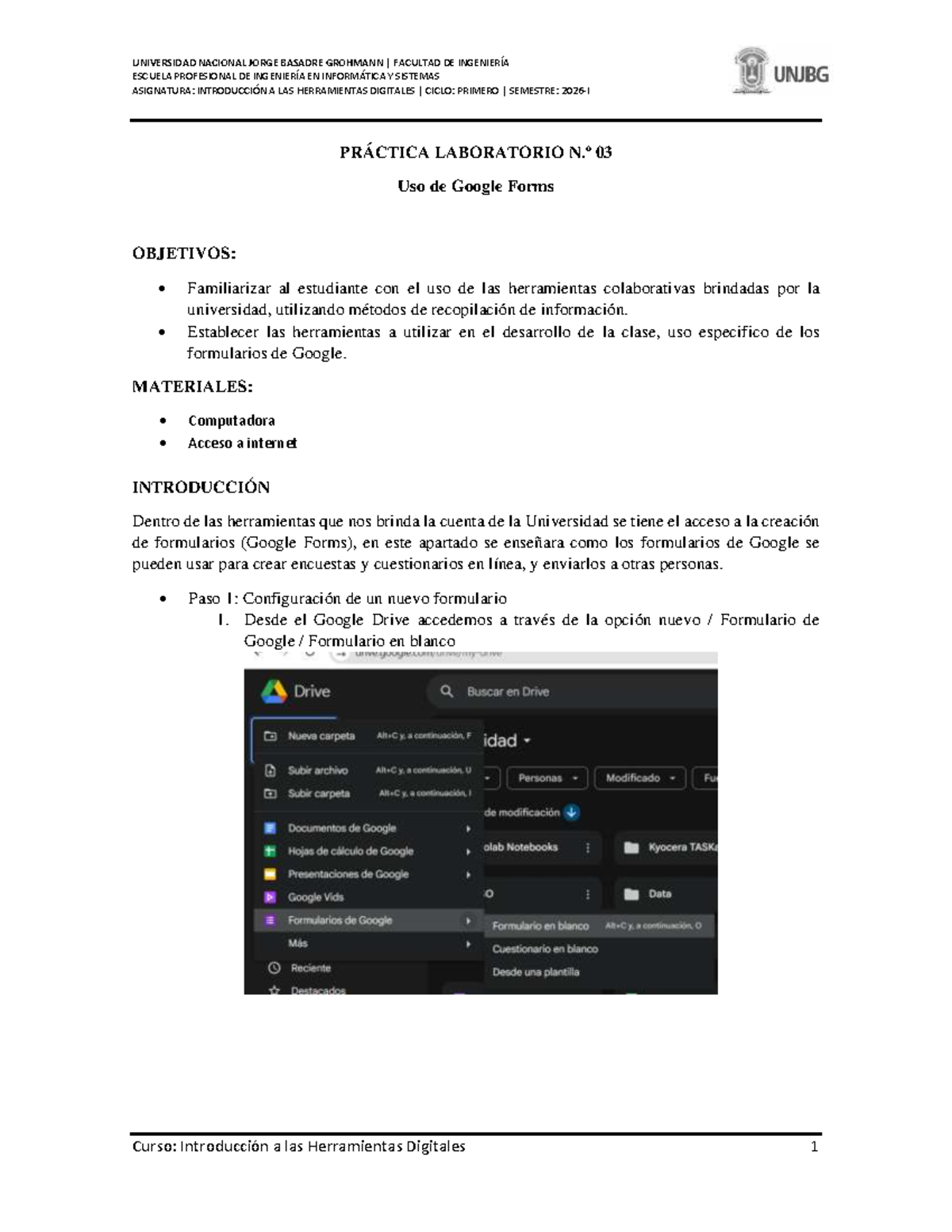Práctica de Laboratorio N.º 03: Uso de Google Forms en Introducción a ...