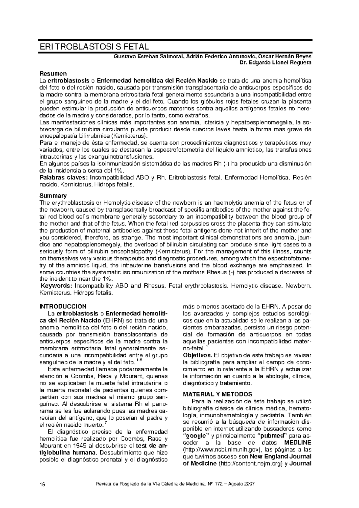 Eritroblastosis fetal - ERI TROBLASTOSI S FETAL Gustavo Esteban ...