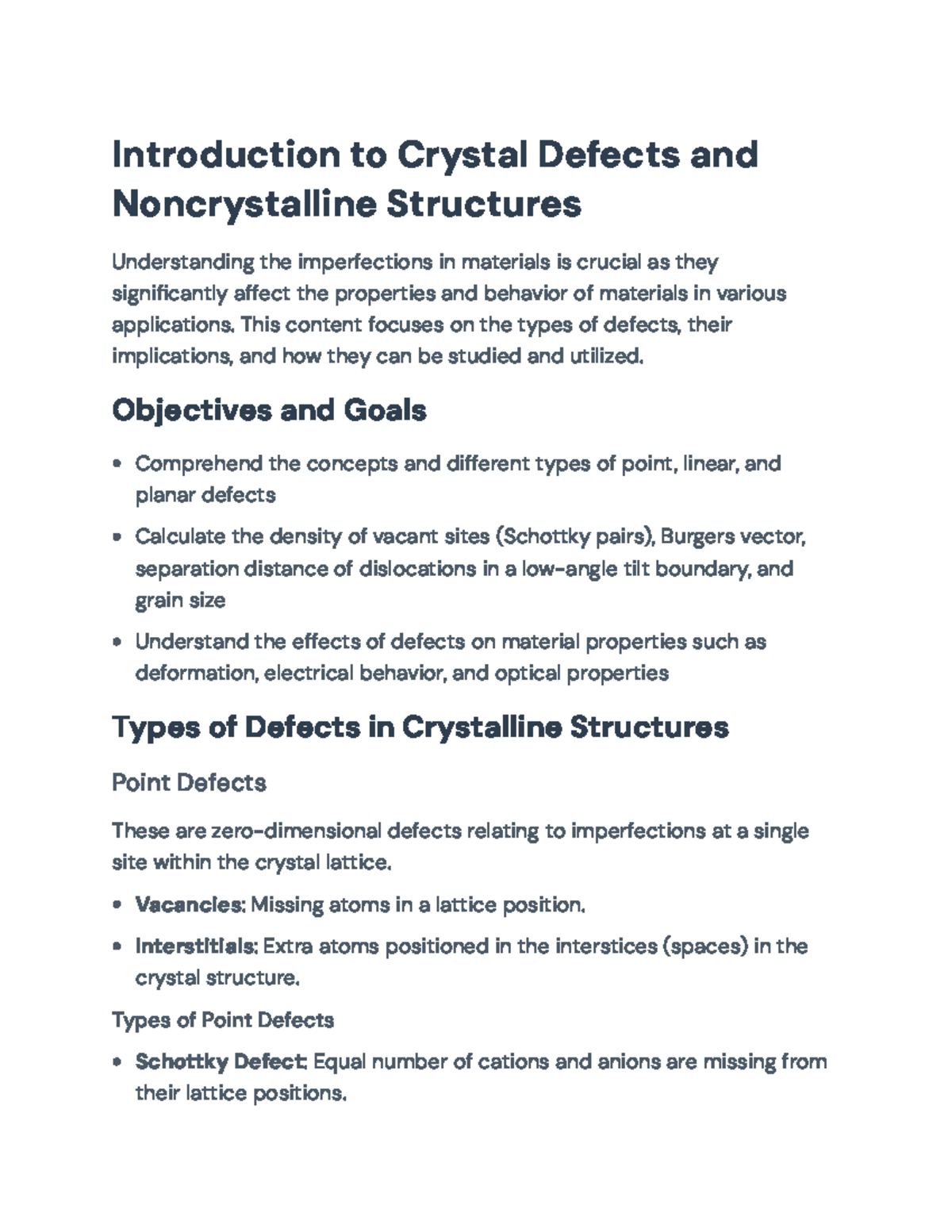 Understanding Crystal Defects: Types, Effects, & Calculations - CHEM ...