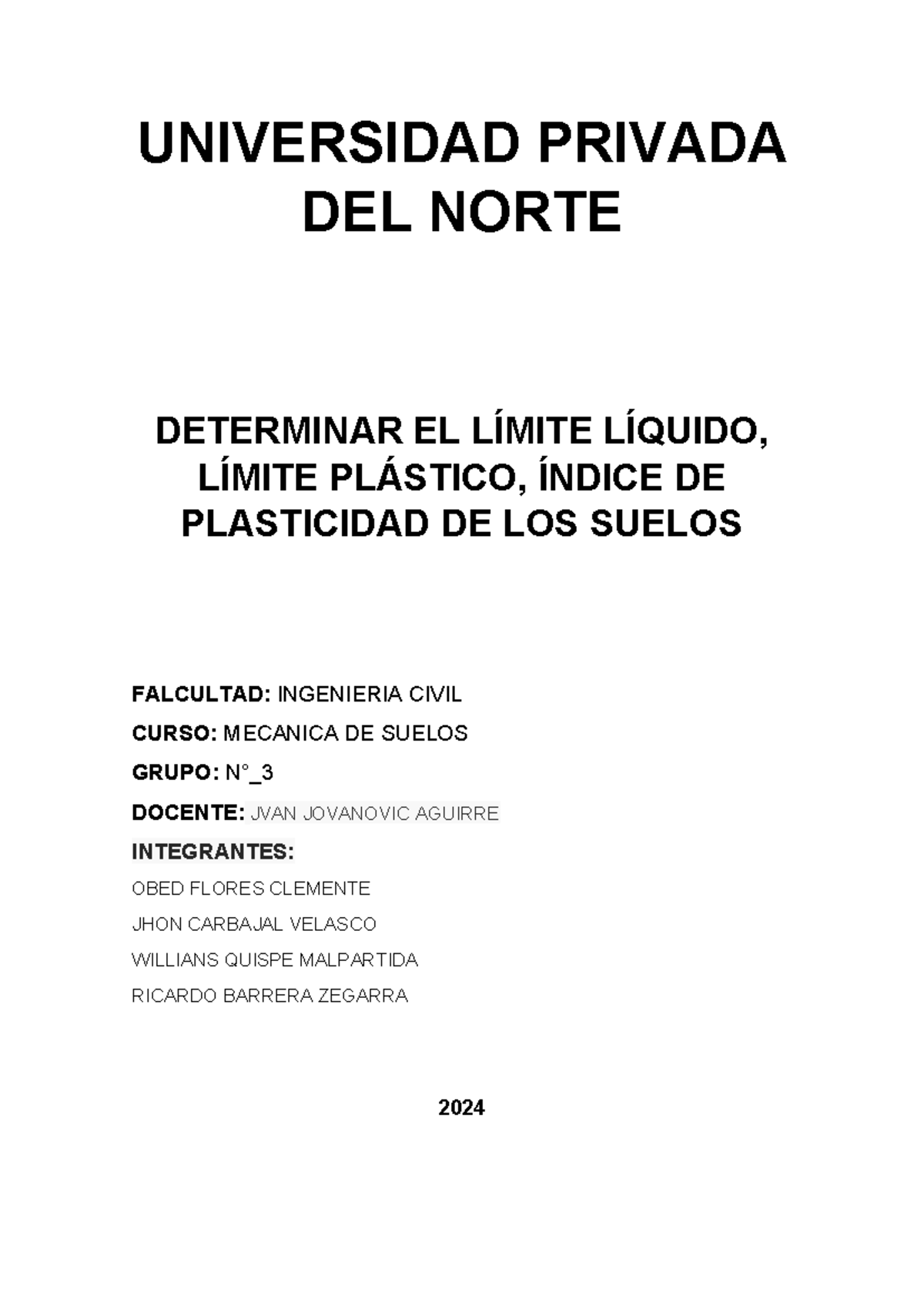 MECÁNICA DE SUELOS - LÍMITES LÍQUIDO, PLÁSTICO E ÍNDICE PLÁSTICO - Studocu