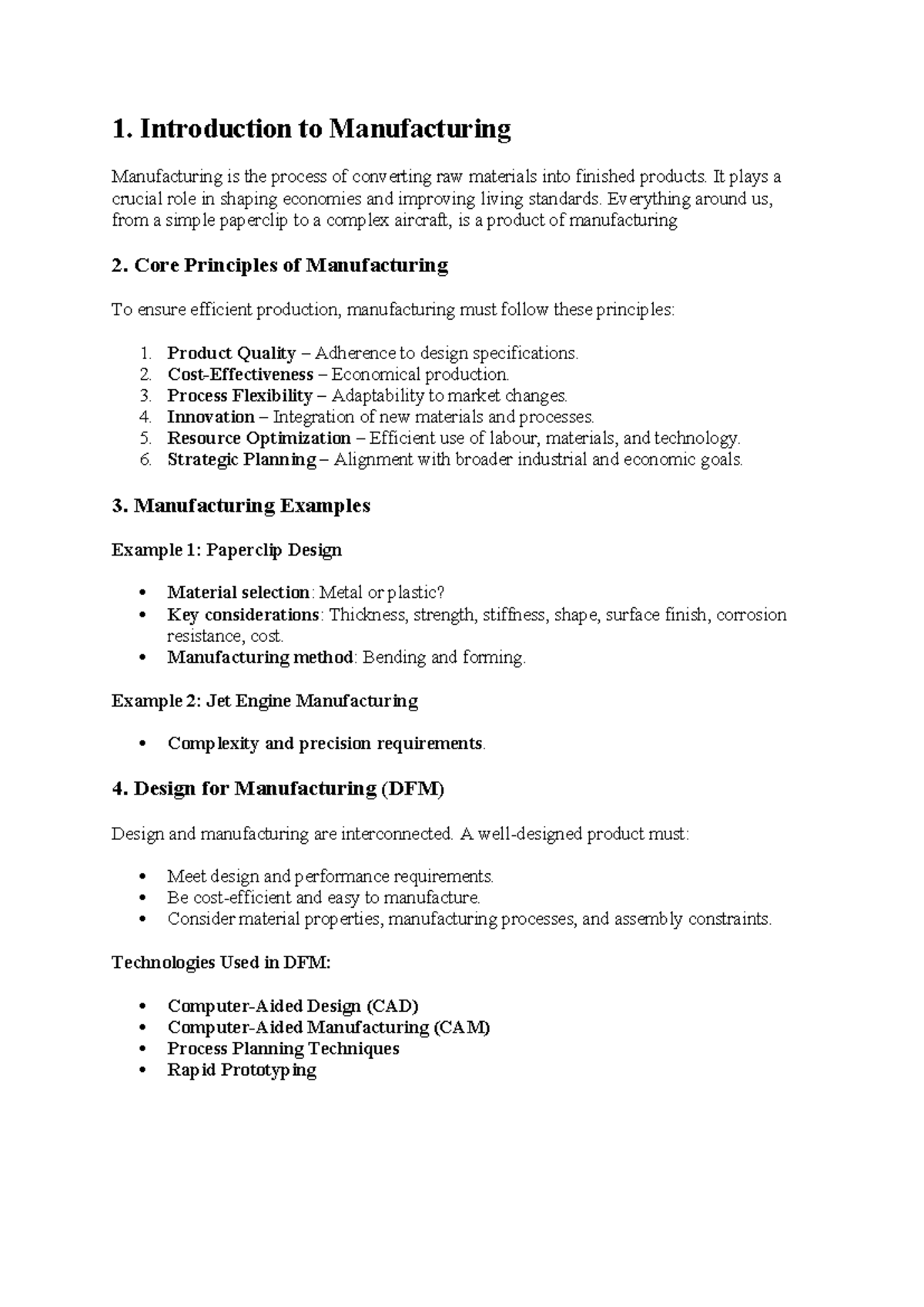 MGC 110 L3 2025 MAN: Intro to Manufacturing Principles & Processes ...