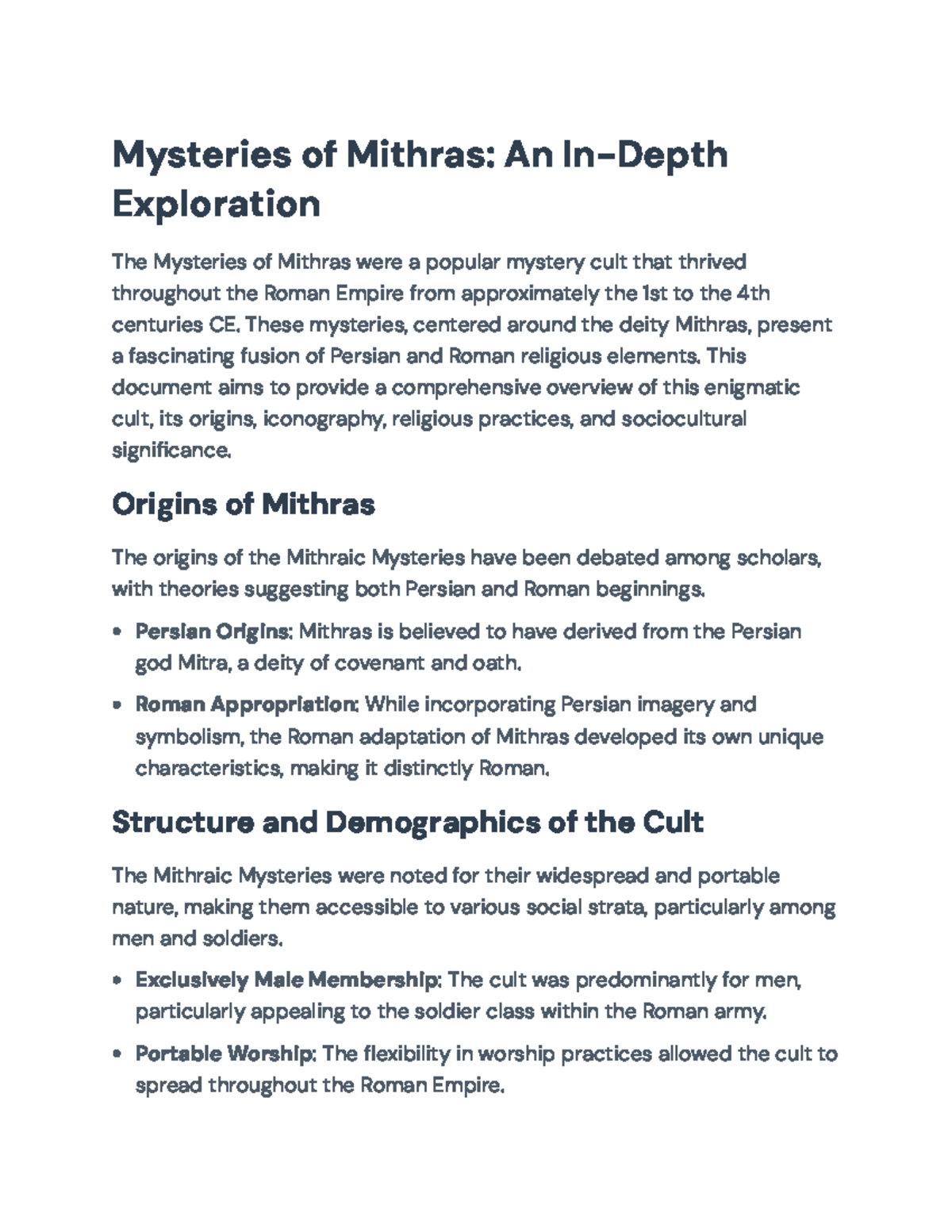 Mithraic Mysteries: A Comprehensive Overview of Initiation and Beliefs ...