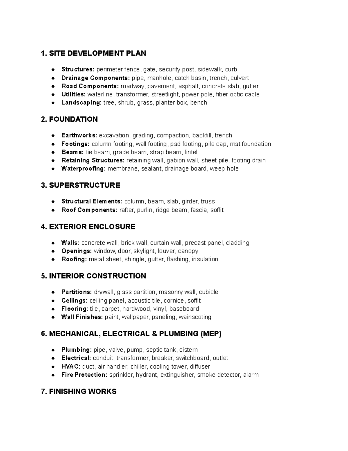 Final Exam Notes: Work Breakdown Structure for Site Development - Studocu