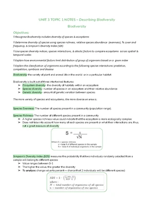 Biology 101 - Comprehensive Notes on Unit 3 & 4 for QCAA - Studocu