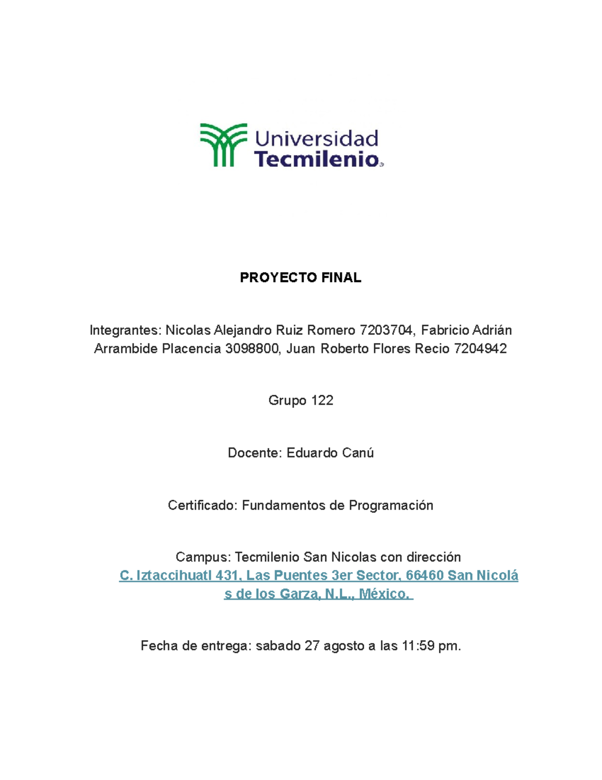 Proyecto Final: Sistema de Gestión de Alimentos en Python - Studocu