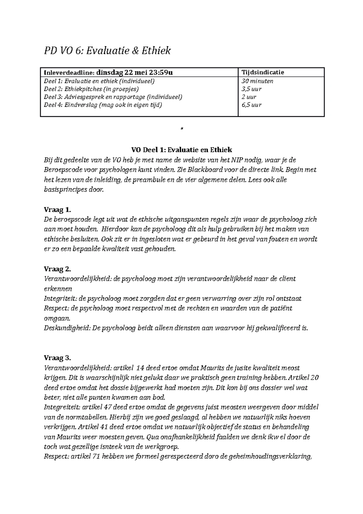 17-18 - Opdrachttekst en template Psychodiagnostisch Verslag - 17-18 ...