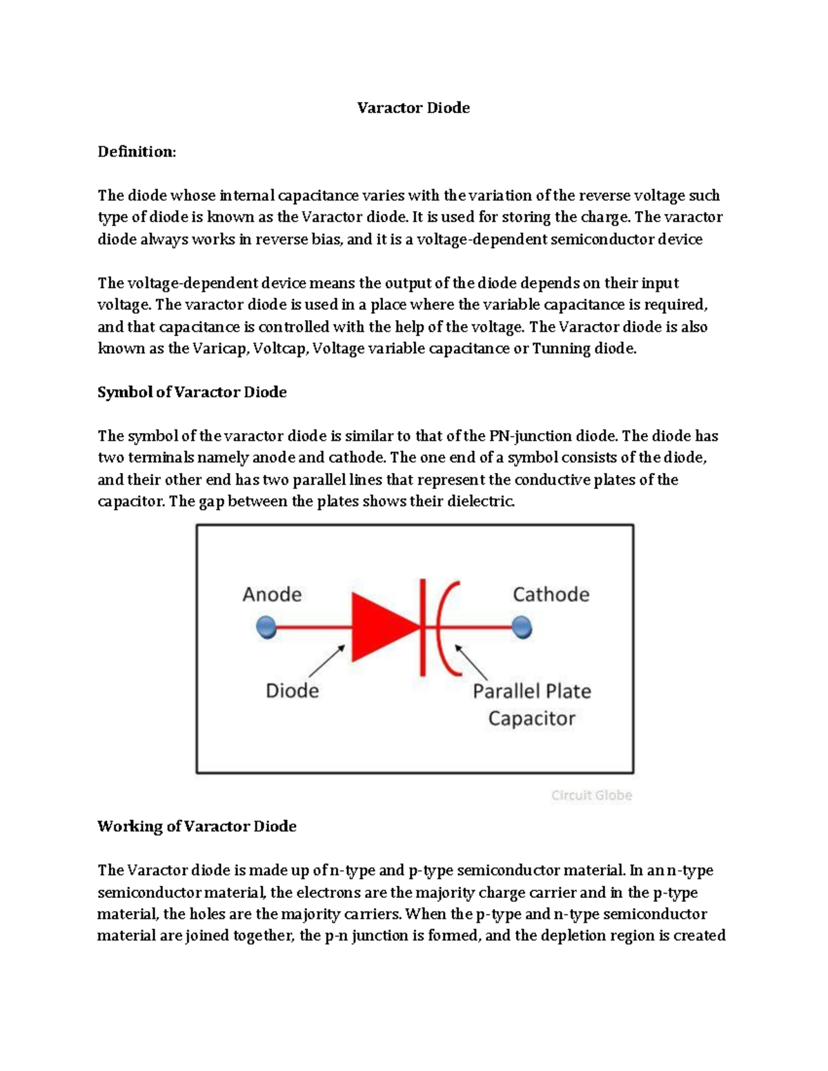 1.3 Varactor Diode: Definition, Working, and Applications in Circuits ...
