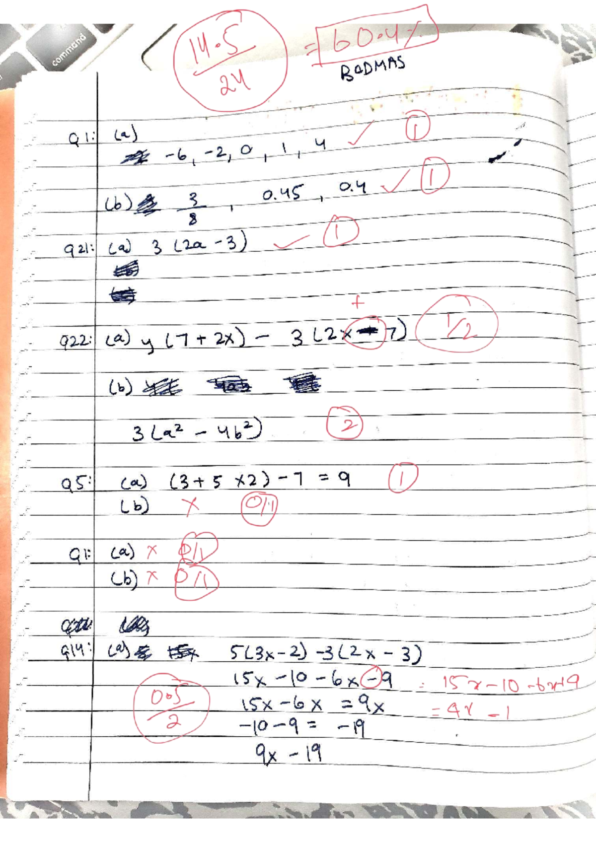 Math Command Exercises QI: 14.5 & 60.4% Solutions - Studocu