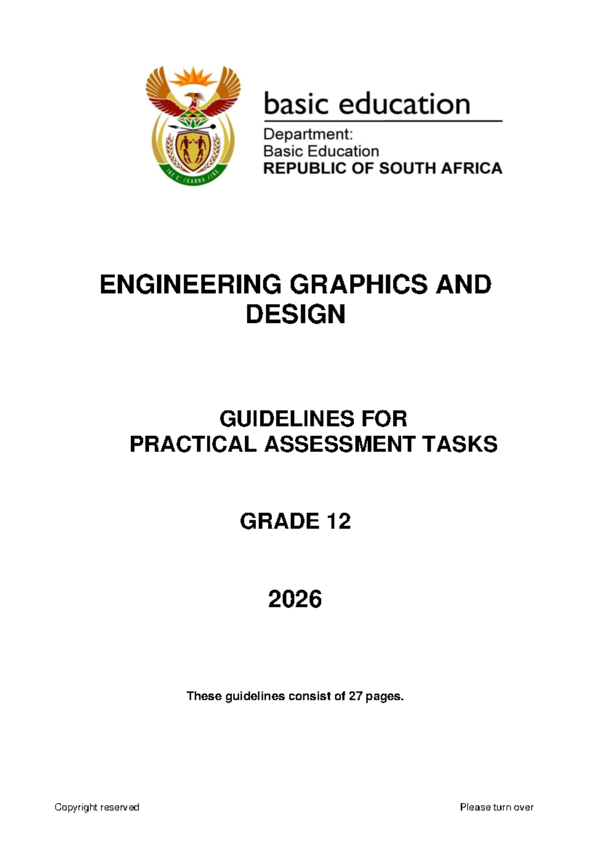 Engineering Graphics & Design PAT Guidelines for Grade 12 2026 - Studocu