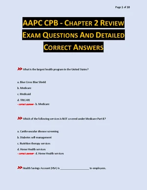 AAPC CPB CHAPTER 2: VERIFIED EXAM QUESTIONS & ANSWERS - Studocu