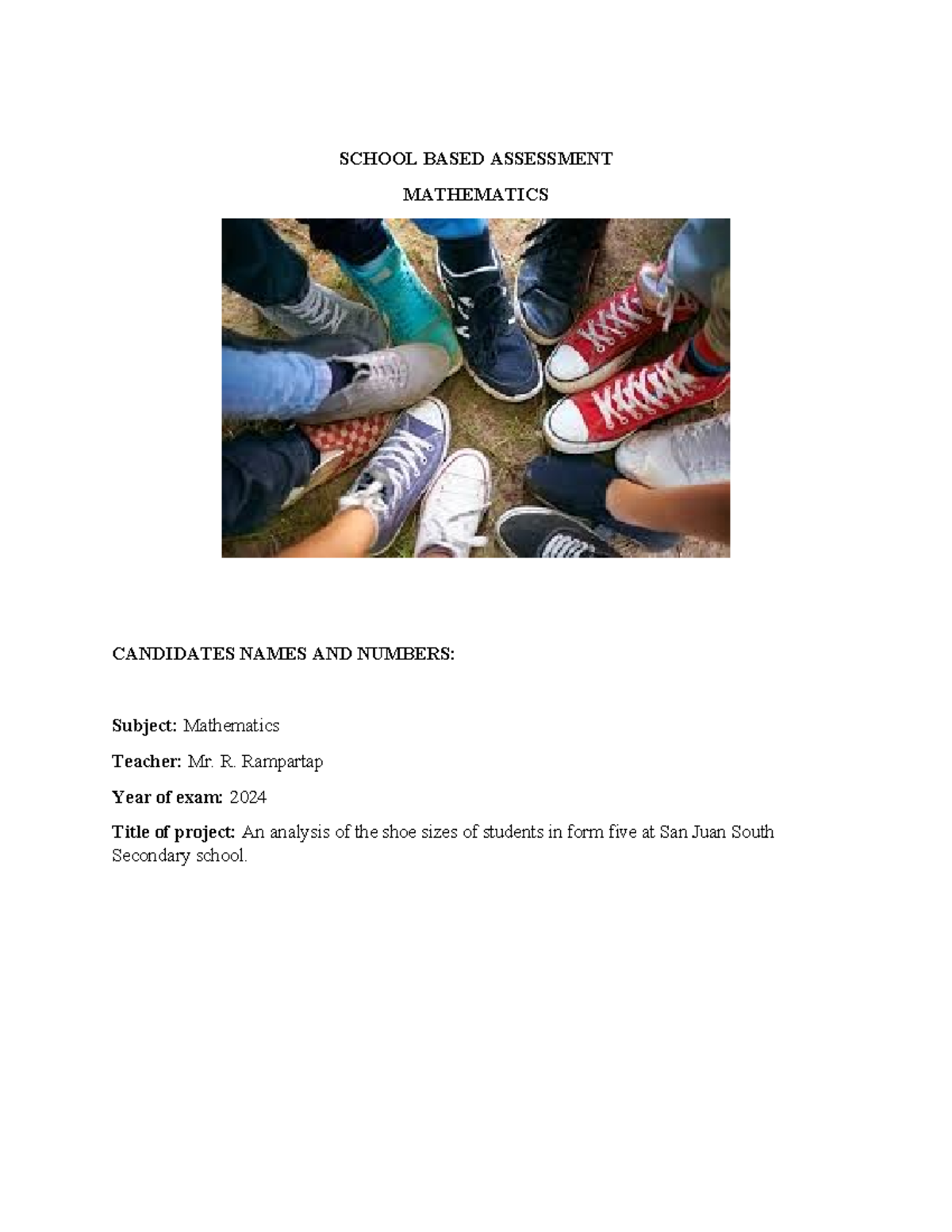 SBA Mathematics 2024: Analysis of Shoe Sizes in Form Five Students ...