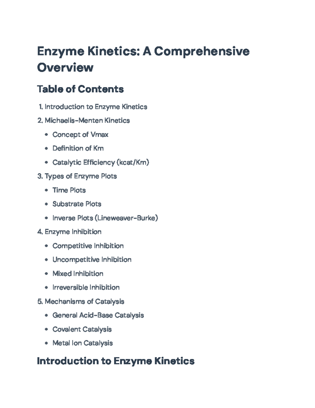 Enzyme Kinetics Overview: Concepts, Plots, and Inhibition Mechanisms ...