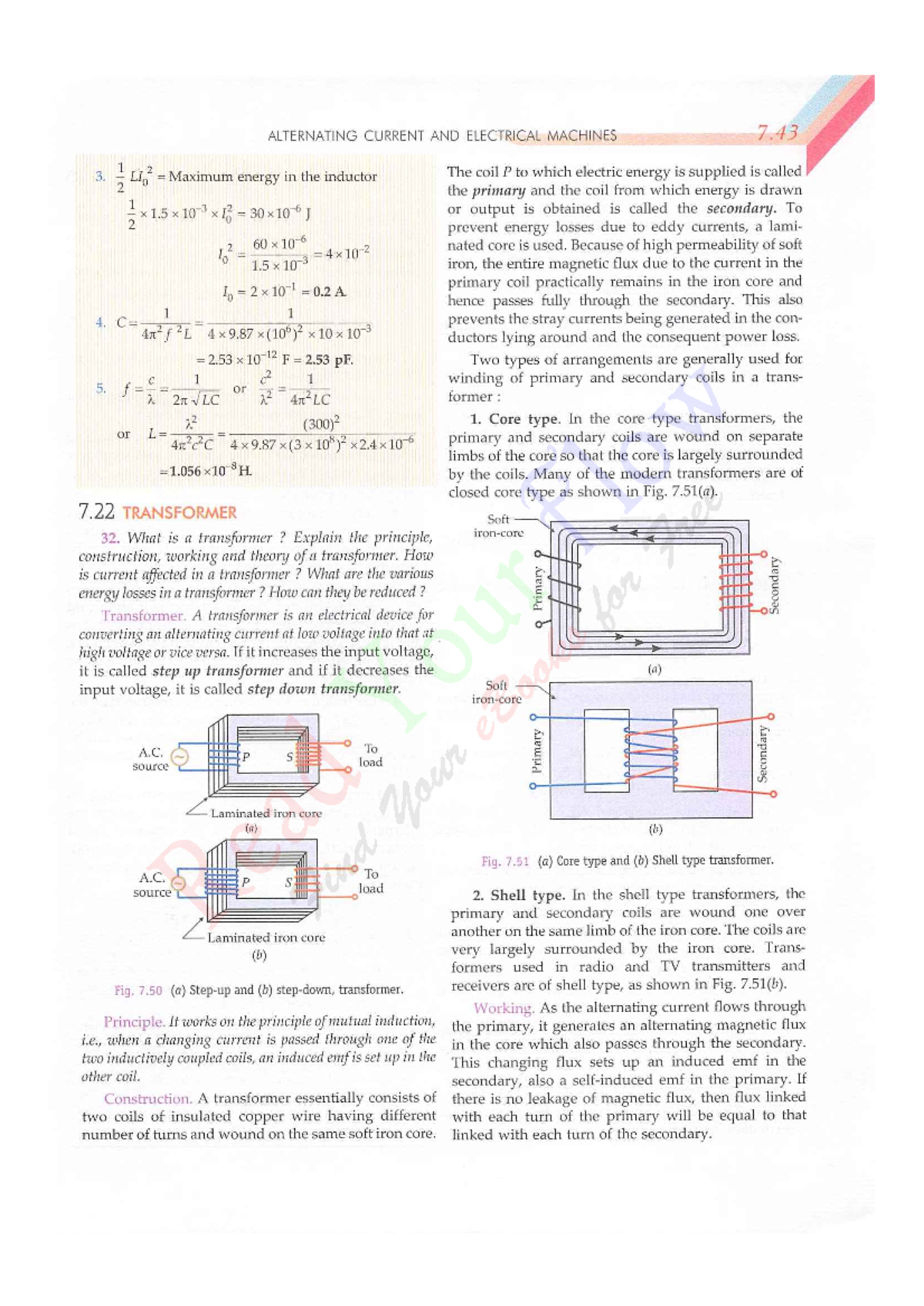 Electromagnetic Induction: AC & Transformers - SL Arora Class 12 - Studocu