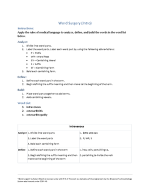 [Solved] medical terminology word surgery lymphatic and immune system ...